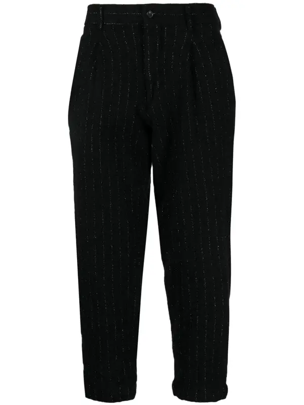Comme Des Garçons Pinstriped Cropped Trousers