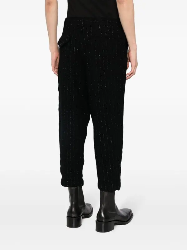Comme Des Garçons Pinstriped Cropped Trousers