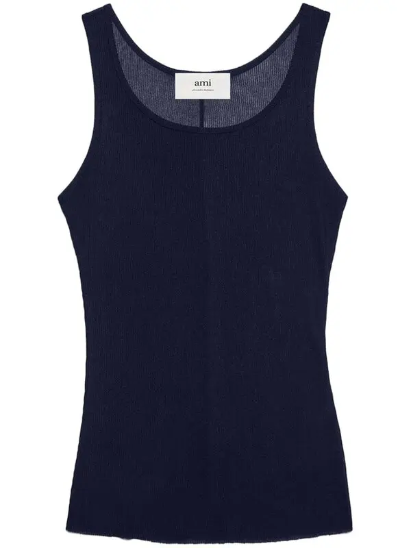 AMI Paris Semi-sheer Tank Top - Blue