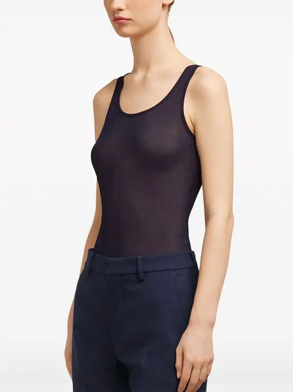 AMI Paris Semi-sheer Tank Top - Blue