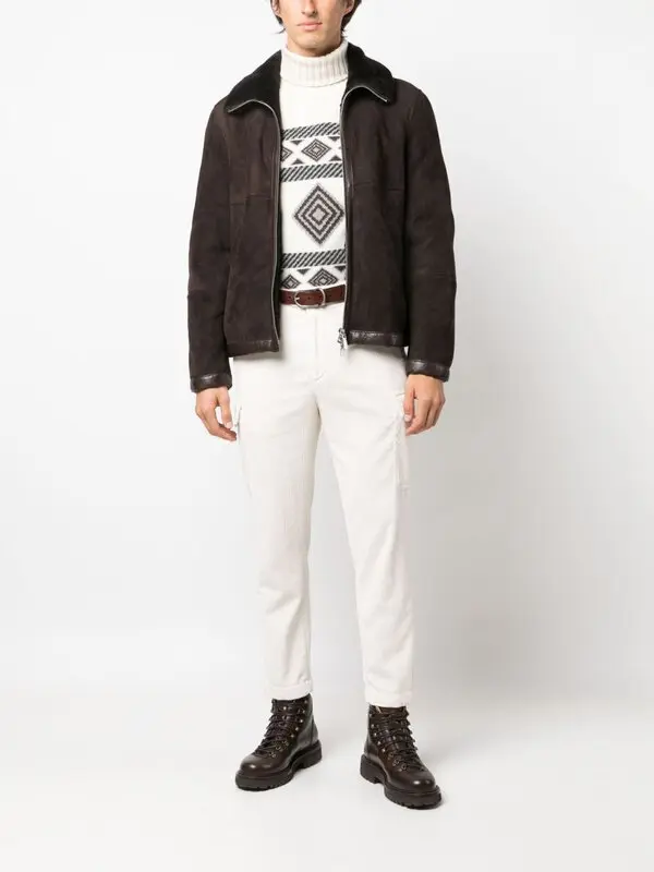 Brunello Cucinelli Fur-lining Leather Jacket