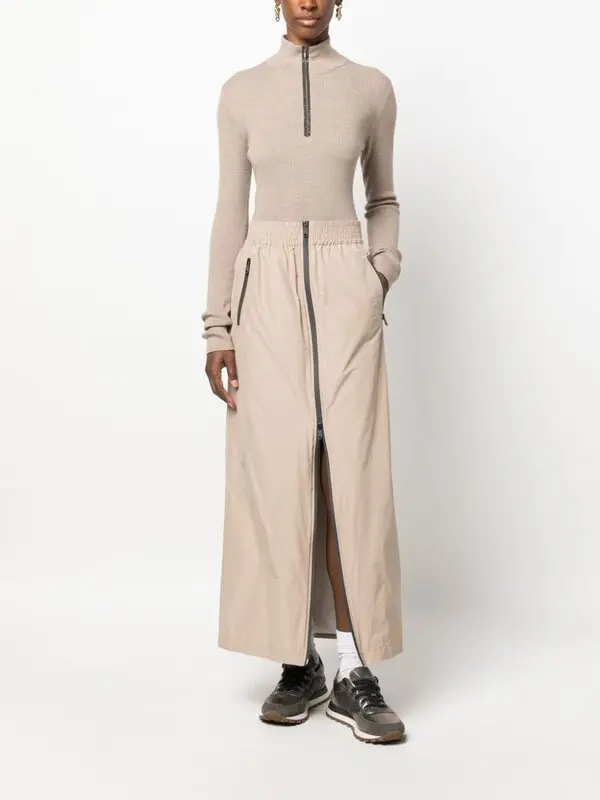 Brunello Cucinelli Ribbed-knit Zip-up Jumper