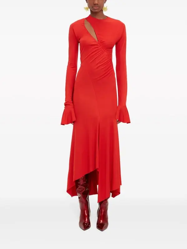 Victoria Beckham Asymmetrical Cut-out Midi Dress