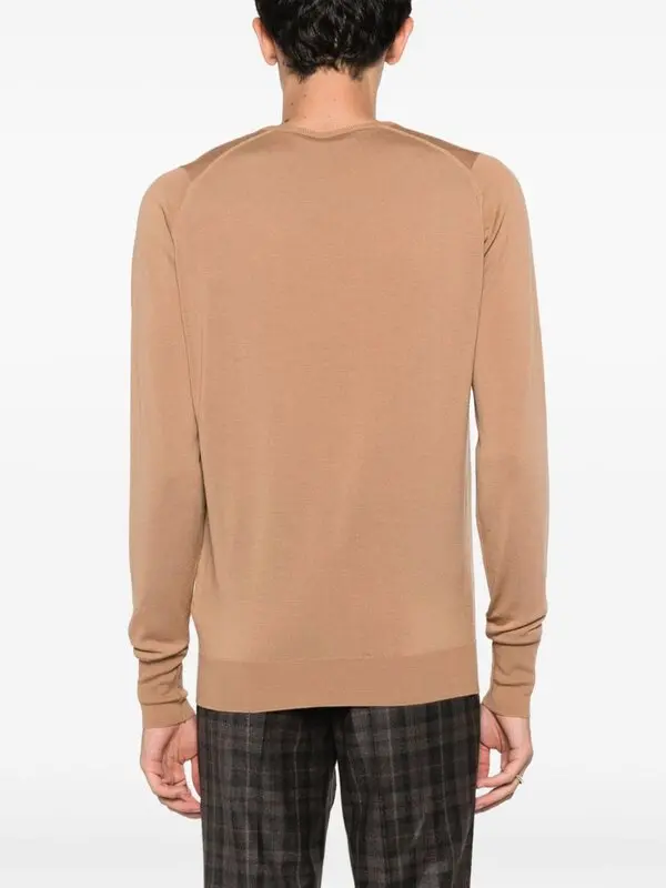John Smedley Marcus Virgin Wool Jumper - Brown