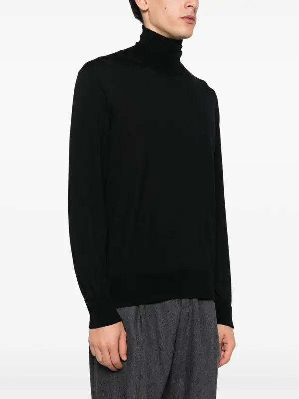 PT TORINO Roll-neck Virgin Wool Jumper - Black