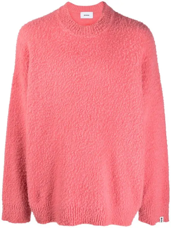 BONSAI Logo-patch Casentino-wool Jumper - Pink