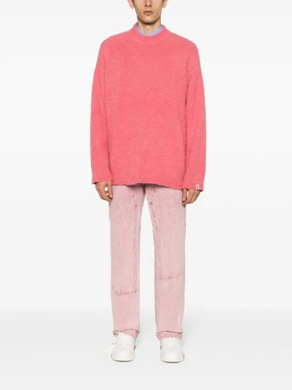 BONSAI Logo-patch Casentino-wool Jumper - Pink