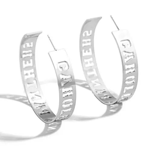 WEAR BY ERIN ANDREWS X Baublebar Carolina Panthers Large Cutout Hoop Earrings - Silver