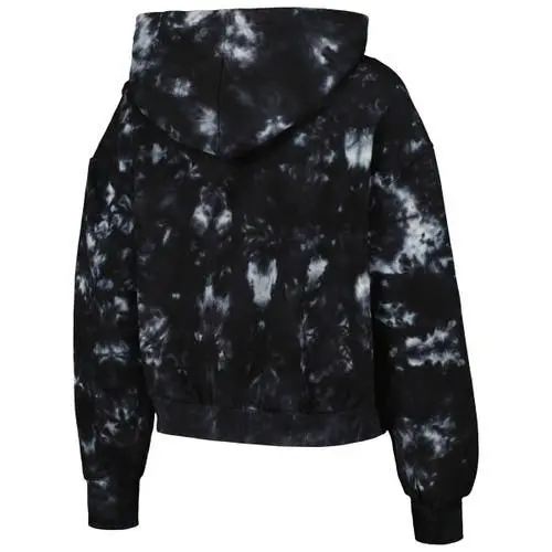 THE WILD COLLECTIVE Minnesota Vikings Tie-dye Cropped Pullover Hoodie