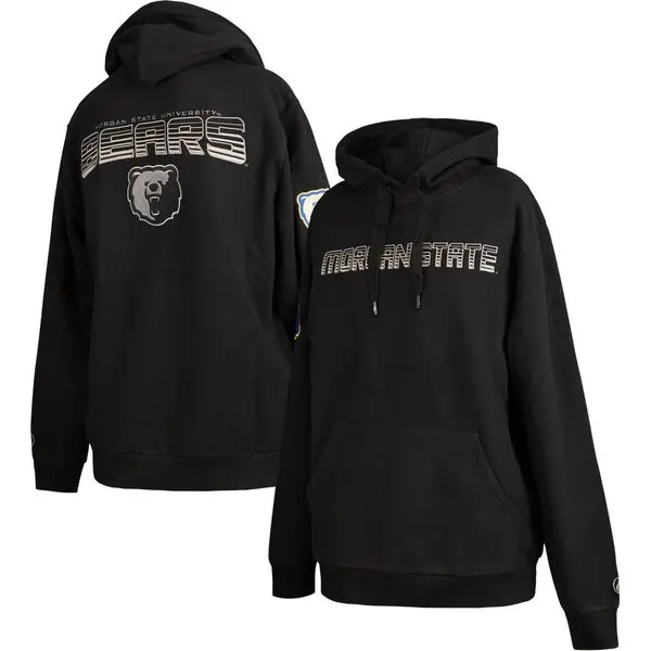 FISLL Morgan State Bears Puff Print Sliced Pullover Hoodie - Black