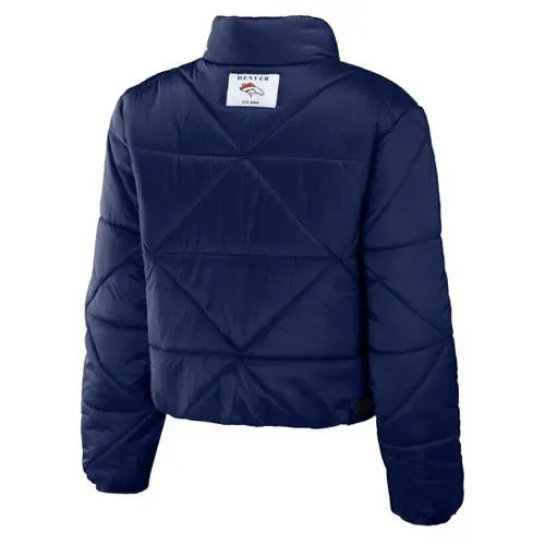 WEAR BY ERIN ANDREWS Denver Broncos Cropped Puffer Full-zip Jacket