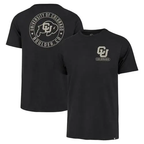 '47 Colorado Buffaloes Left Chest Back Slide Two Hit Franklin T-shirt
