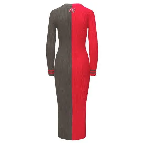 Staud Tampa Bay Buccaneers Shoko Knit Button-up Sweater Dress - Red