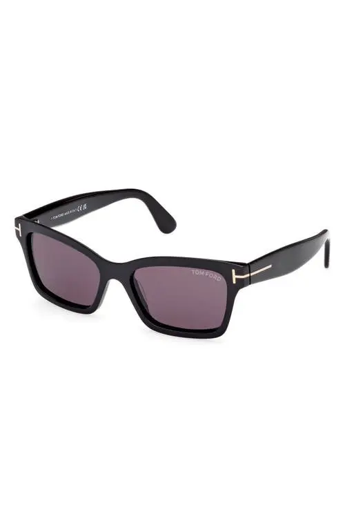 TOM FORD Mikel Square Sunglasses - Shiny Black/smoke