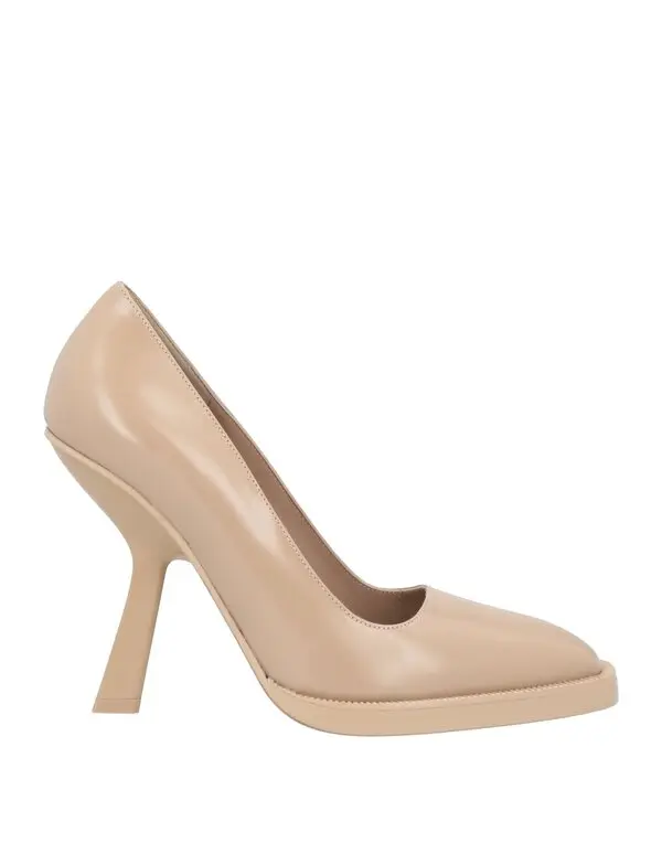 FERRAGAMO Pumps In Calfskin With Geometric Heel - Beige