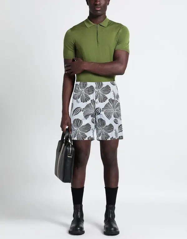 MSGM Tropical Print Cotton Shorts - Blue