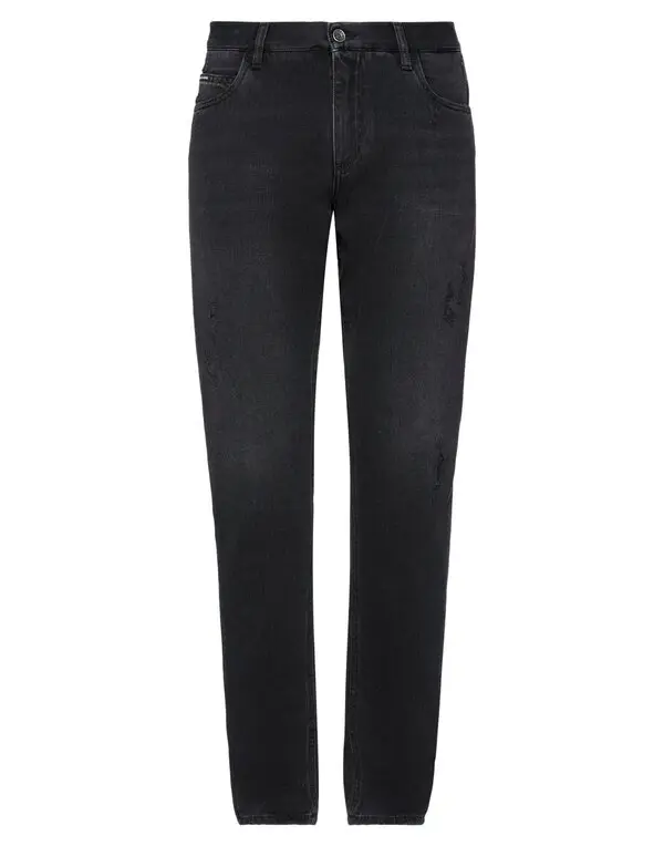 Dolce & Gabbana Washed Cotton Denim Jeans With Distressed Details