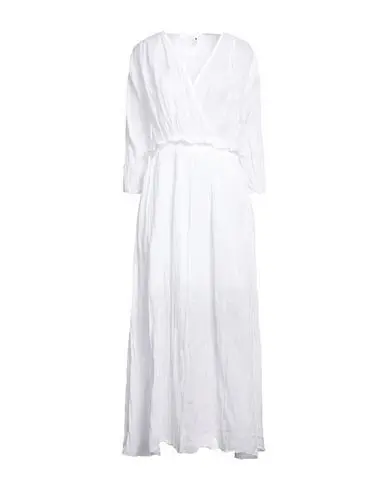 European Culture Maxi Dress Size Ramie, Cotton - White