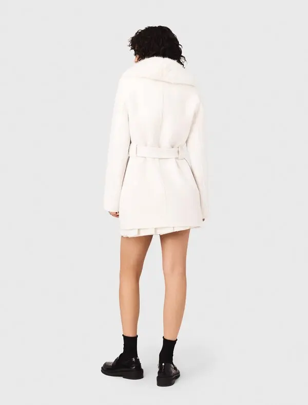 Maje Wool Belted Short Coat