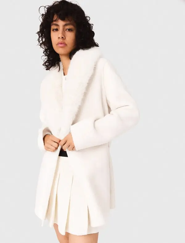 Maje Wool Belted Short Coat