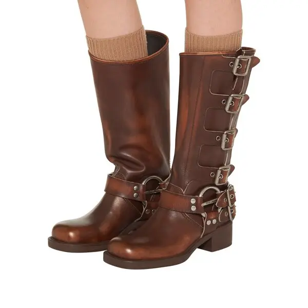 Miu Miu Leather Boots - Sienna
