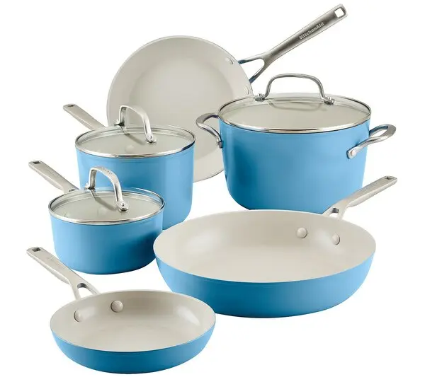 KITCHENAID Hard Anodized Ceramic Nonstick 9-pc Pans Set - One-color