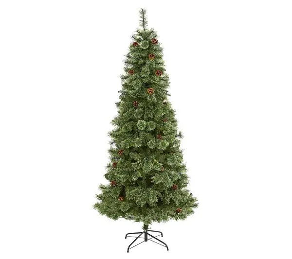 NEARLY NATURAL 7' White Mountain Pine Christmas Tree - One-color
