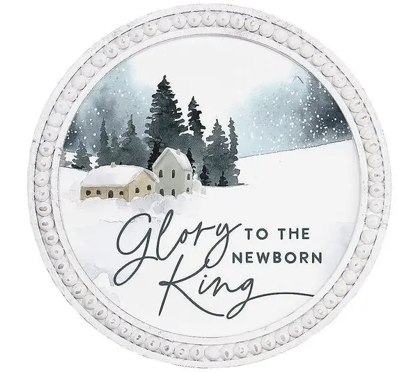 SINCERE SURROUNDINGS 14' Glory King Cabin Scene Beaded Art - One-color