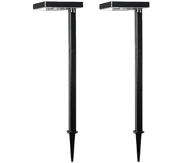 GAMA SONIC Gamasonic Set Of 2 Contemporary Square Solar Pa H Lights - One-color