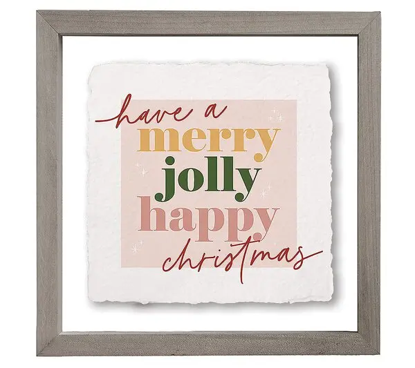 SINCERE SURROUNDINGS 10' Merry Jolly Happy Floa Ting Frame Art - One-color