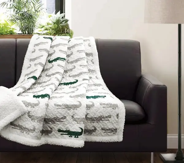 LUSH DECOR Alligator Throw Sherpa - One-color