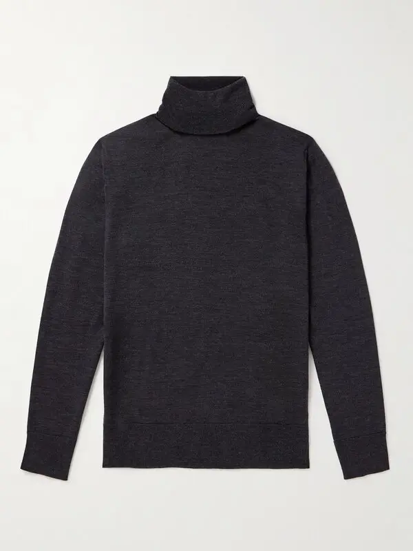 Mr P. Slim-fit Merino Wool Rollneck Sweater - Gray