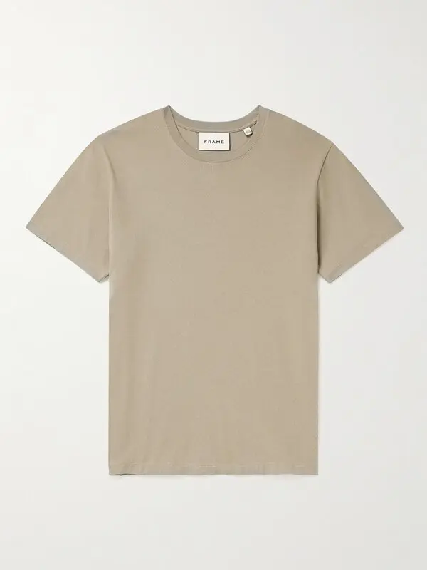 FRAME Cotton-jersey T-shirt - Neutrals