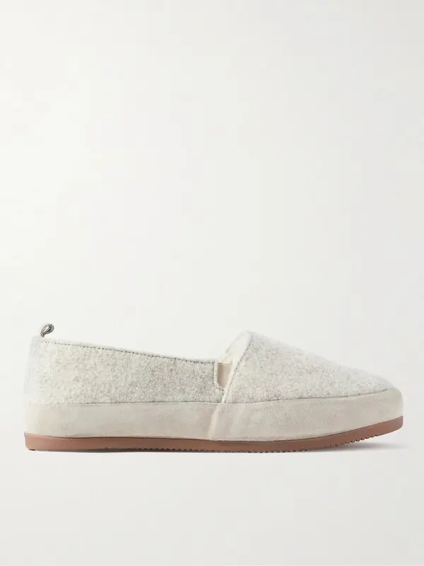 Mulo Suede-trimmed Wool-felt Slippers