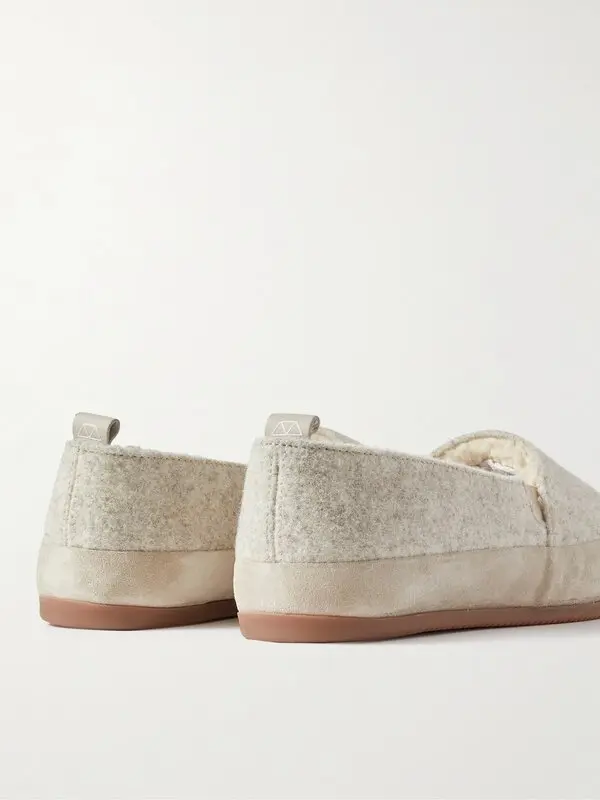 Mulo Suede-trimmed Wool-felt Slippers
