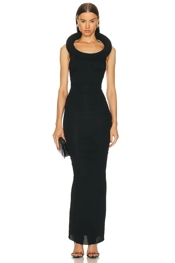 Off-White Tube Long Dress In Black - 69% Off | Editorialist