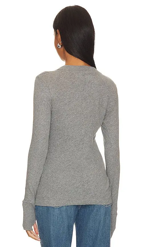 Enza Costa Cashmere Easy Cuffed Crew - Smoke