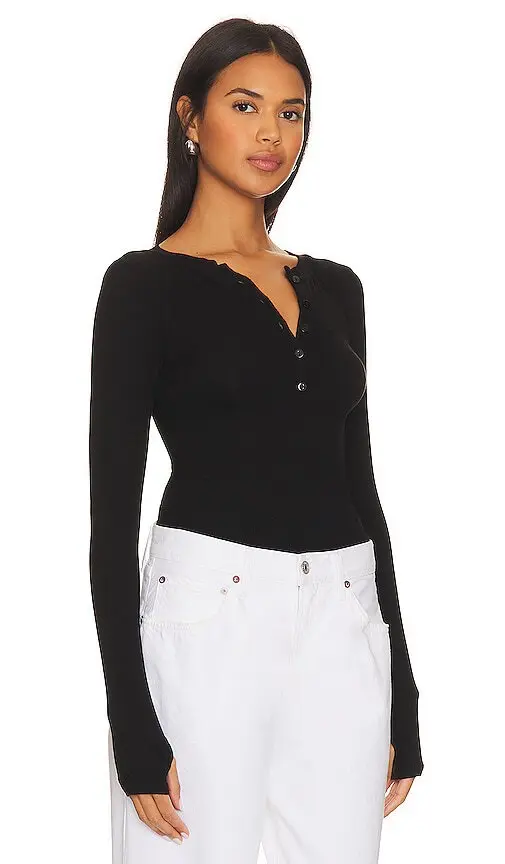 Enza Costa Rib Baseball Henley