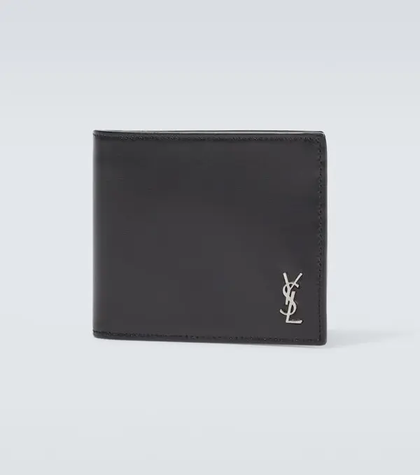 Saint Laurent Cassandre Leather Wallet - Black