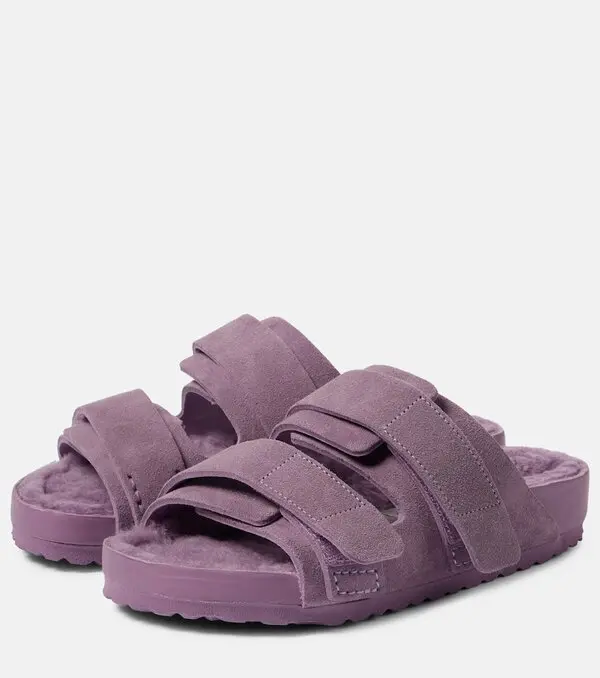 BIRKENSTOCK Uji Suede Slides - Purple