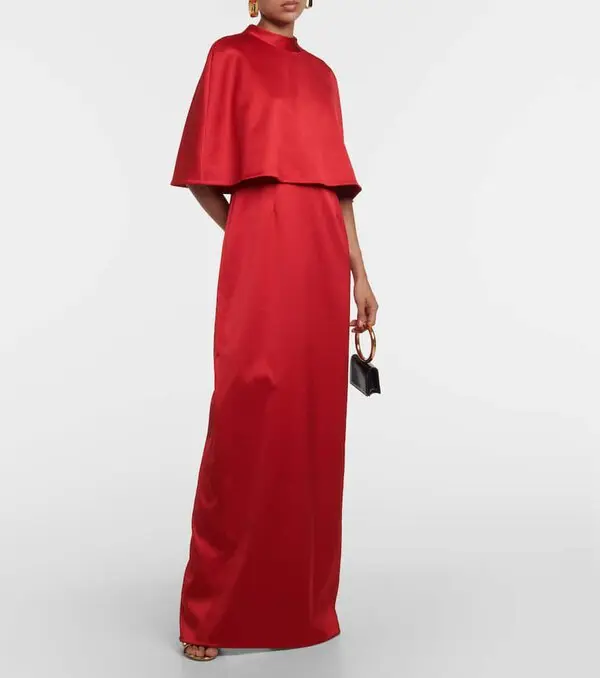 Carolina Herrera Caped Satin Gown