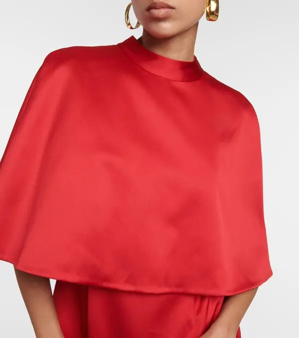 Carolina Herrera Caped Satin Gown