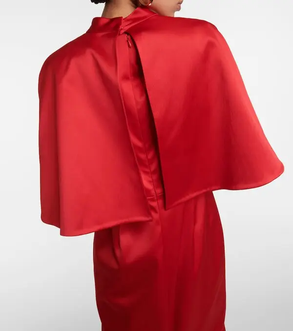 Carolina Herrera Caped Satin Gown