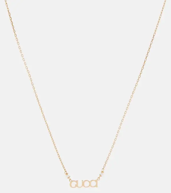 Gucci Logo Embellished Necklace - Gold