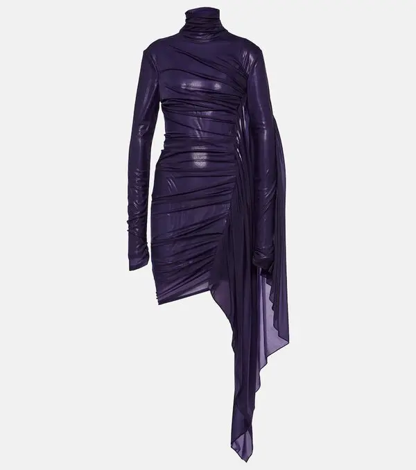 MUGLER Asymmetric Draped Minidress