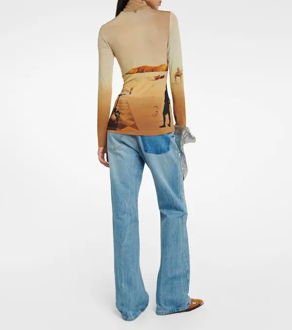 Rabanne Printed Turtleneck Top