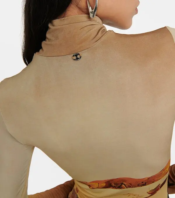 Rabanne Printed Turtleneck Top