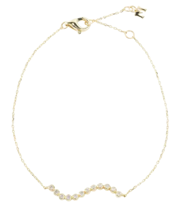 Mateo 14kt Wave Bracelet With Diamonds - Gold