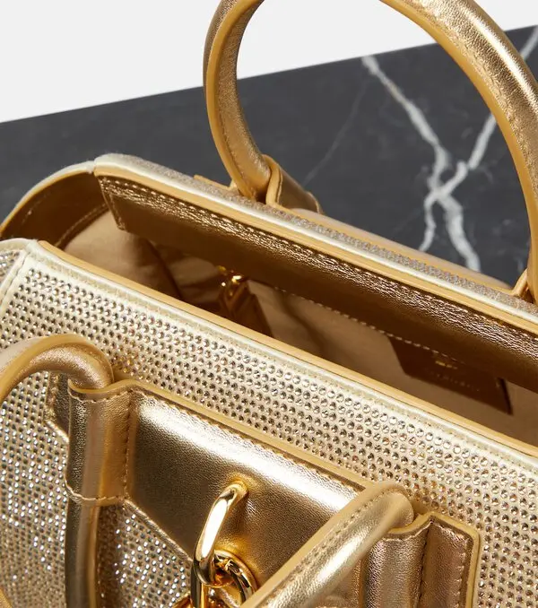 Givenchy Antigona Lock Mini Embellished Tote Bag - Gold | Editorialist