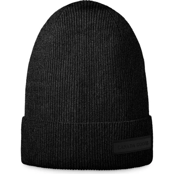 Canada Goose Recycled Cashmere & Wool Beanie - Black Heather